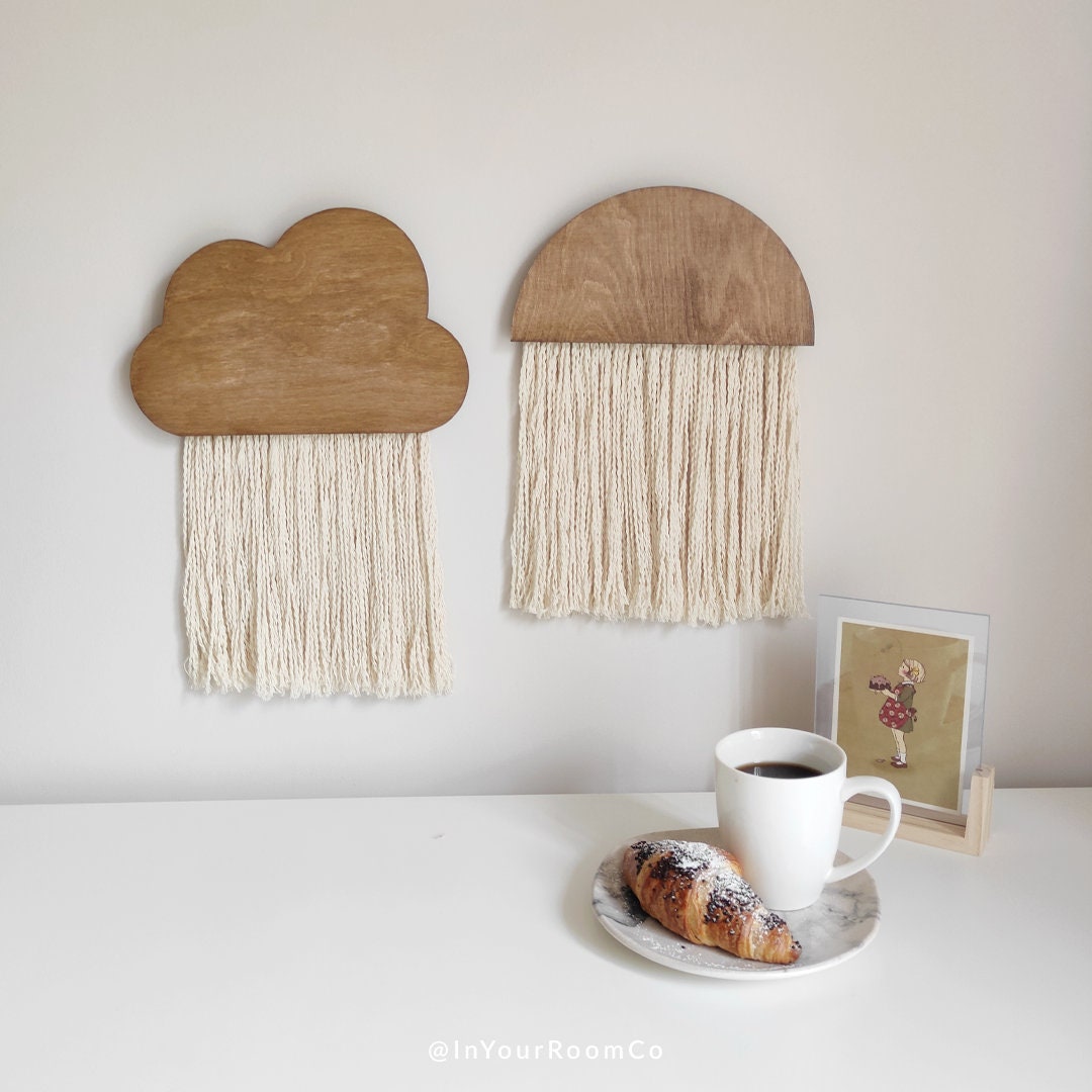 Macrame Half Moon Decor Fiber Art Wall Hanging Bohemian - Etsy