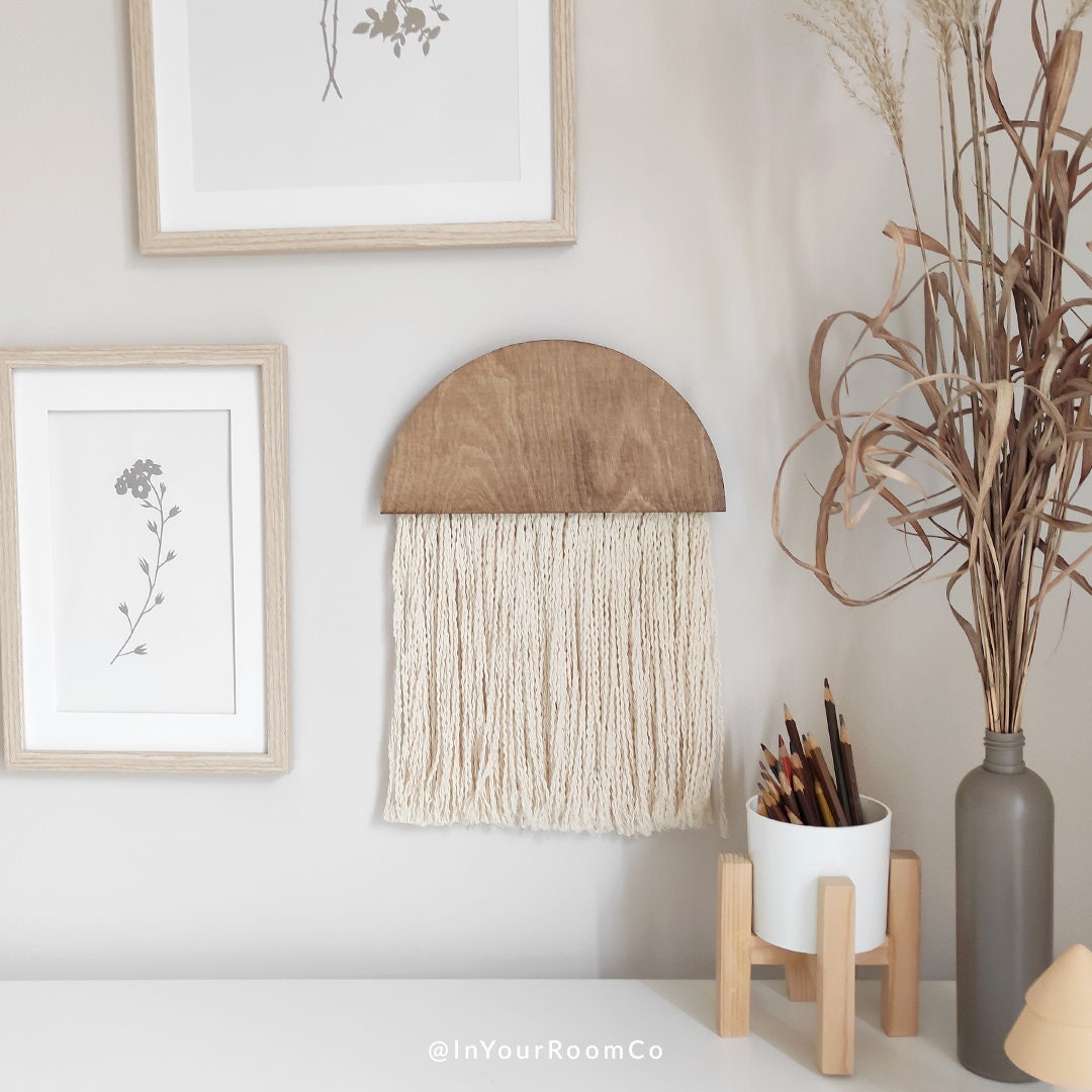 Macrame Half Moon Decor Fiber Art Wall Hanging Bohemian - Etsy