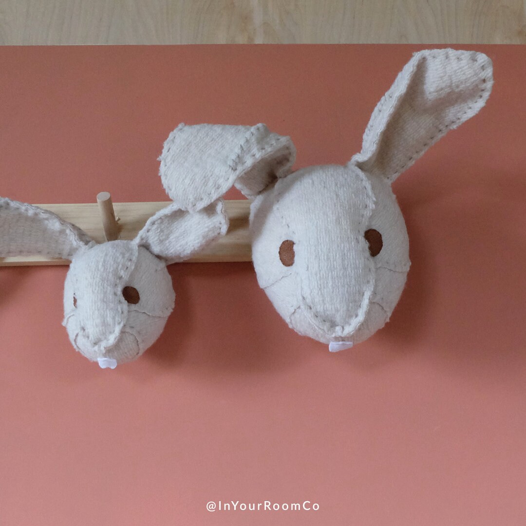 White Bunny Rabbit Wall Decor Hanging Faux Taxidermy Head - Etsy