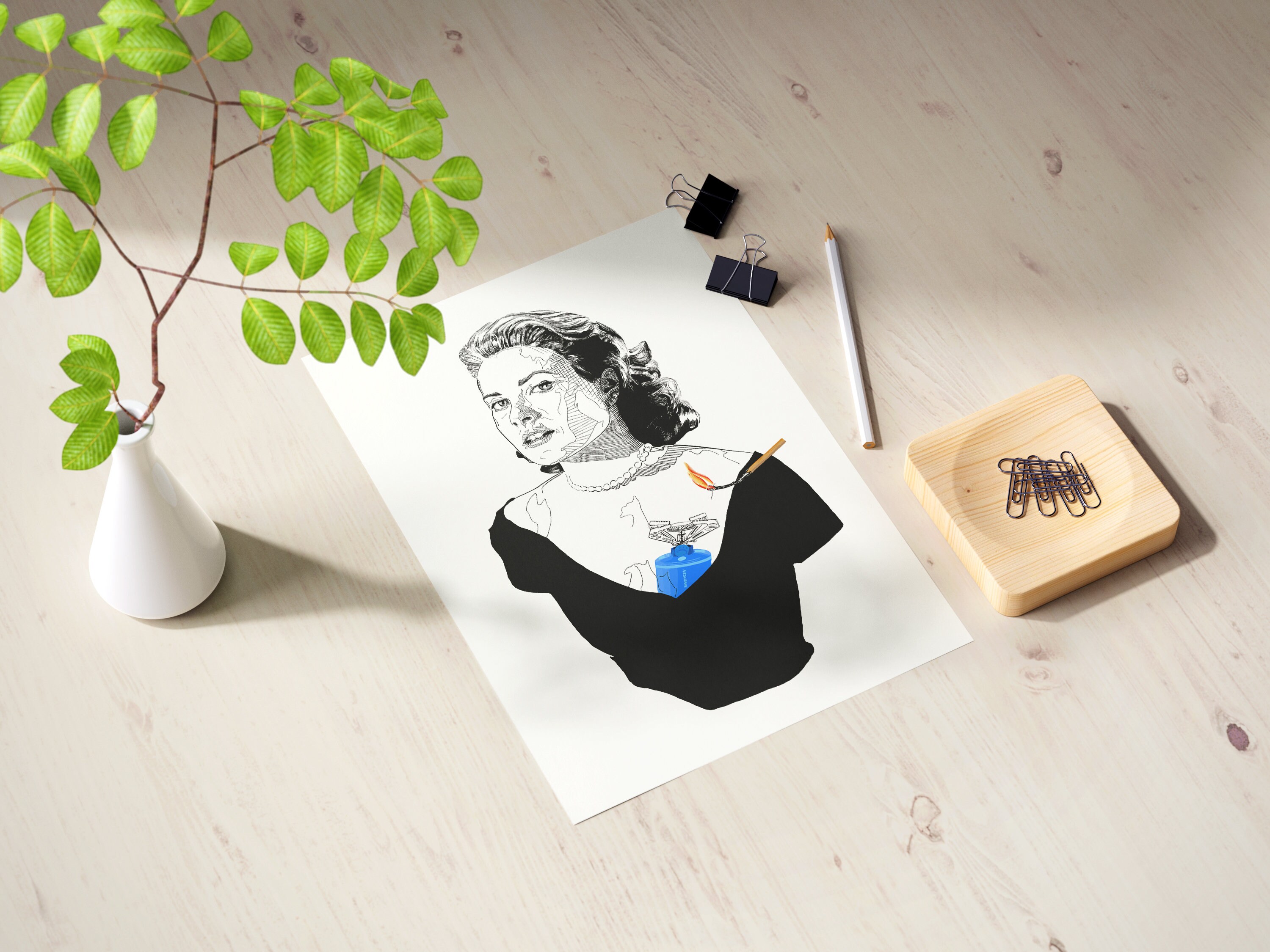 Grace Kelly Line Art Woman Modern Wall Artinstant Download - Etsy