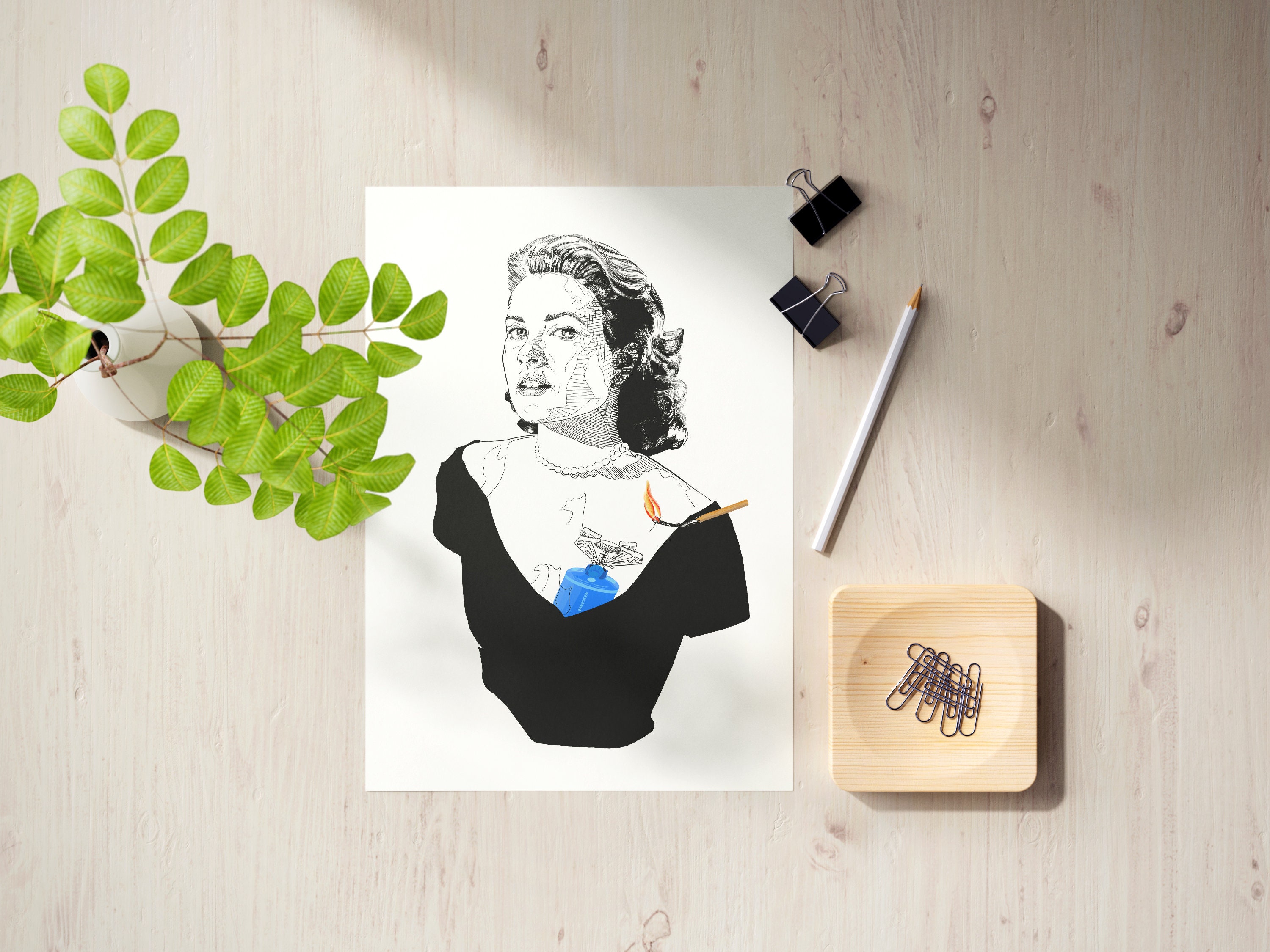 Grace Kelly Line Art Woman Modern Wall Artinstant Download - Etsy