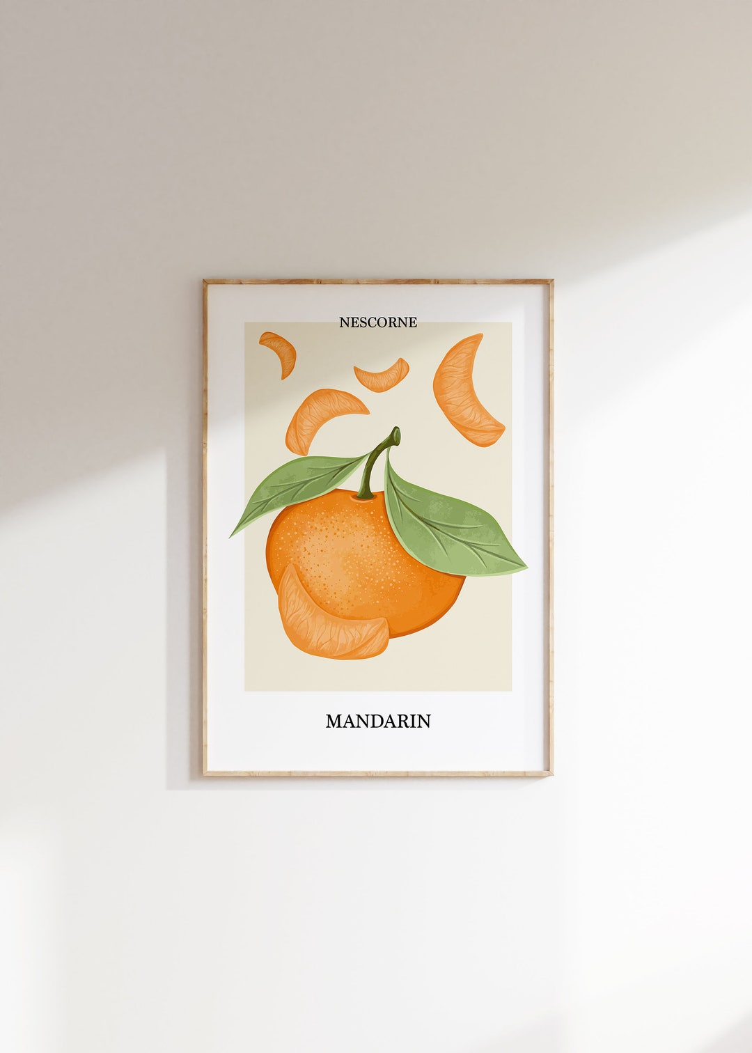Mandarin Food Art, Fruit Poster, Kitchen Decor, Kitchen Wall Art ...
