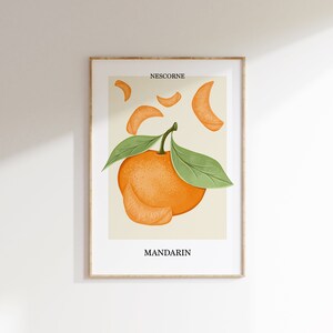 Mandarin Food Art, Fruit Poster, Kitchen Decor, Kitchen Wall Art ...