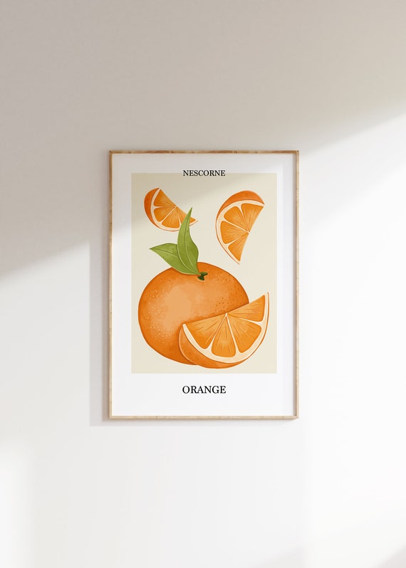 Orange Citrus Food Art Fruit Poster Kitchen Decor Kitchen - Etsy