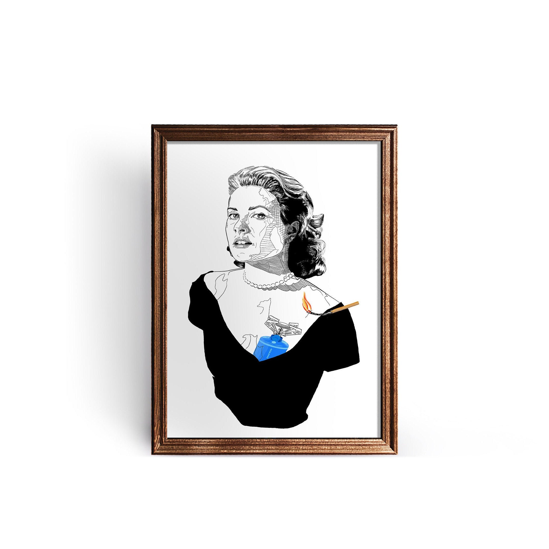 Grace Kelly Line Art Woman Modern Wall Artinstant Download - Etsy