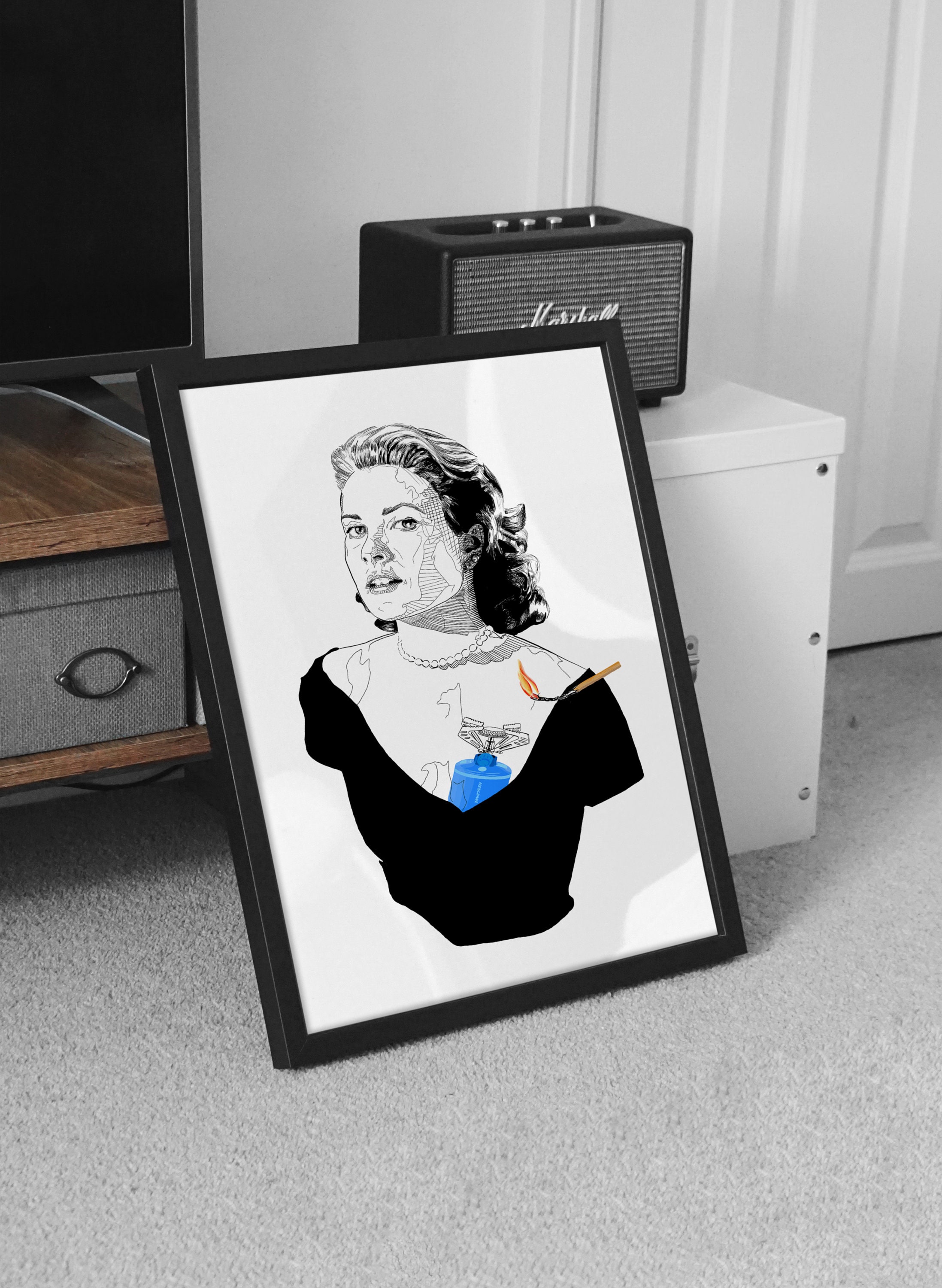 Grace Kelly Line Art Woman Modern Wall Artinstant Download - Etsy