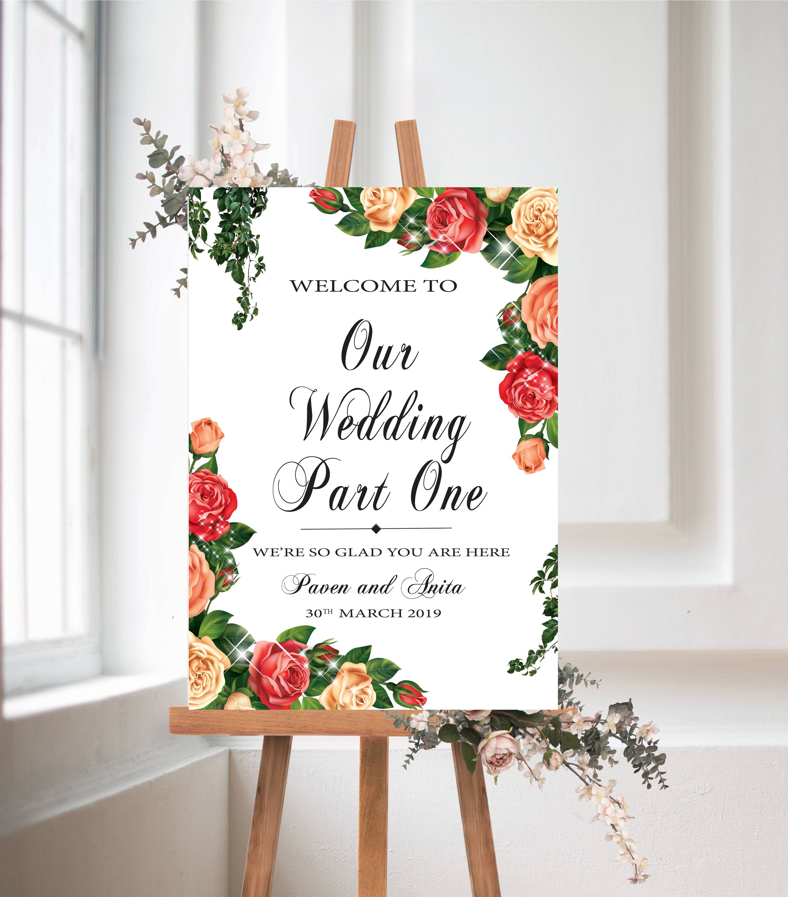 Wedding Welcome Board Sign A1 Large Size Beautiful Elegant Etsy