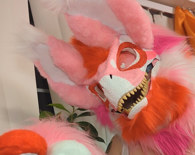 Lovesick Dino Cow Fursuit Mask Mini Partial - Etsy