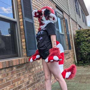 Red Clown Dino Cow Mini Partial Fursuit - Etsy