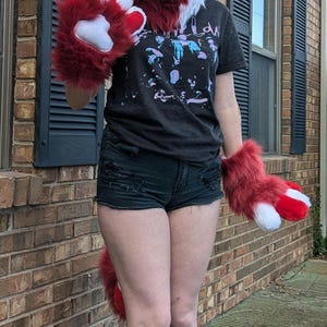 Red Clown Dino Cow Mini Partial Fursuit - Etsy