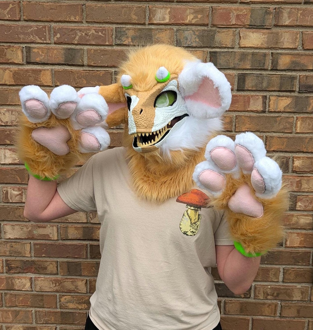 Brown and Green Dino Cow Mini Partial Fursuit - Etsy