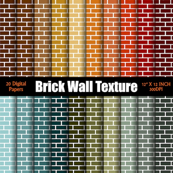 20 Brick Walls Textures Brick Digital Paper Pack Brick Wall | Etsy
