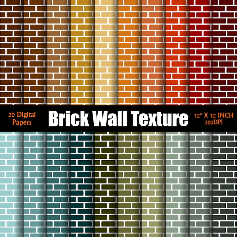 Brick Wall Textures: Digital Paper Pack (digital Download) - Etsy