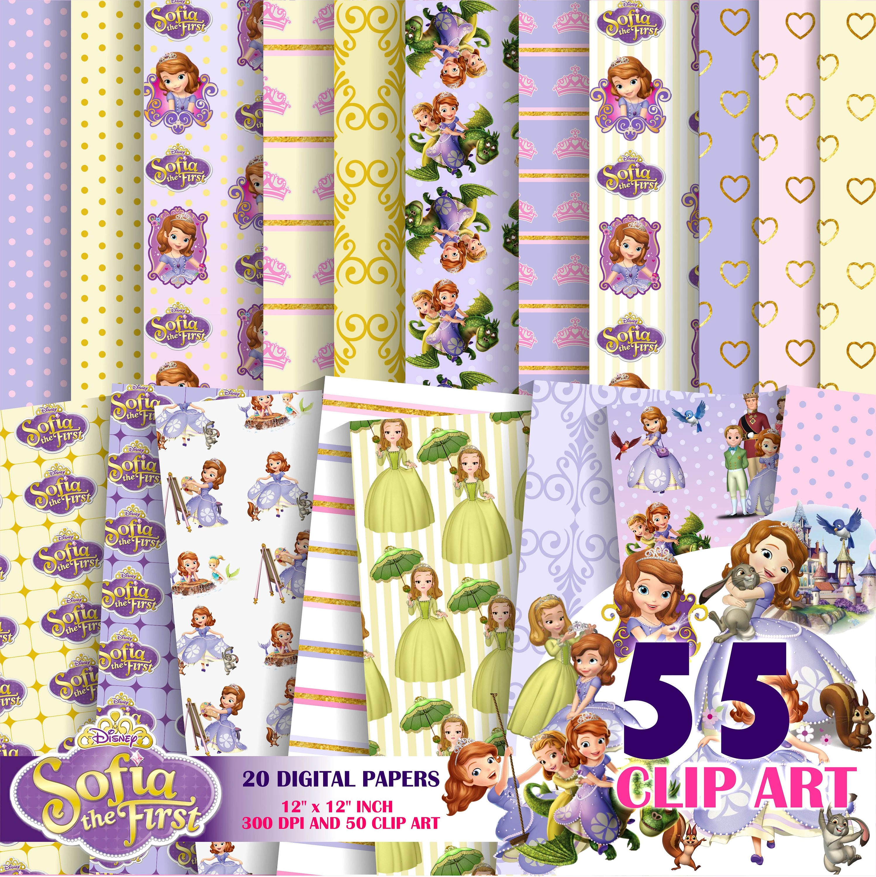 Princess Sofia, Sofia the First Digital Paper, Printable, Scrapbooking ...