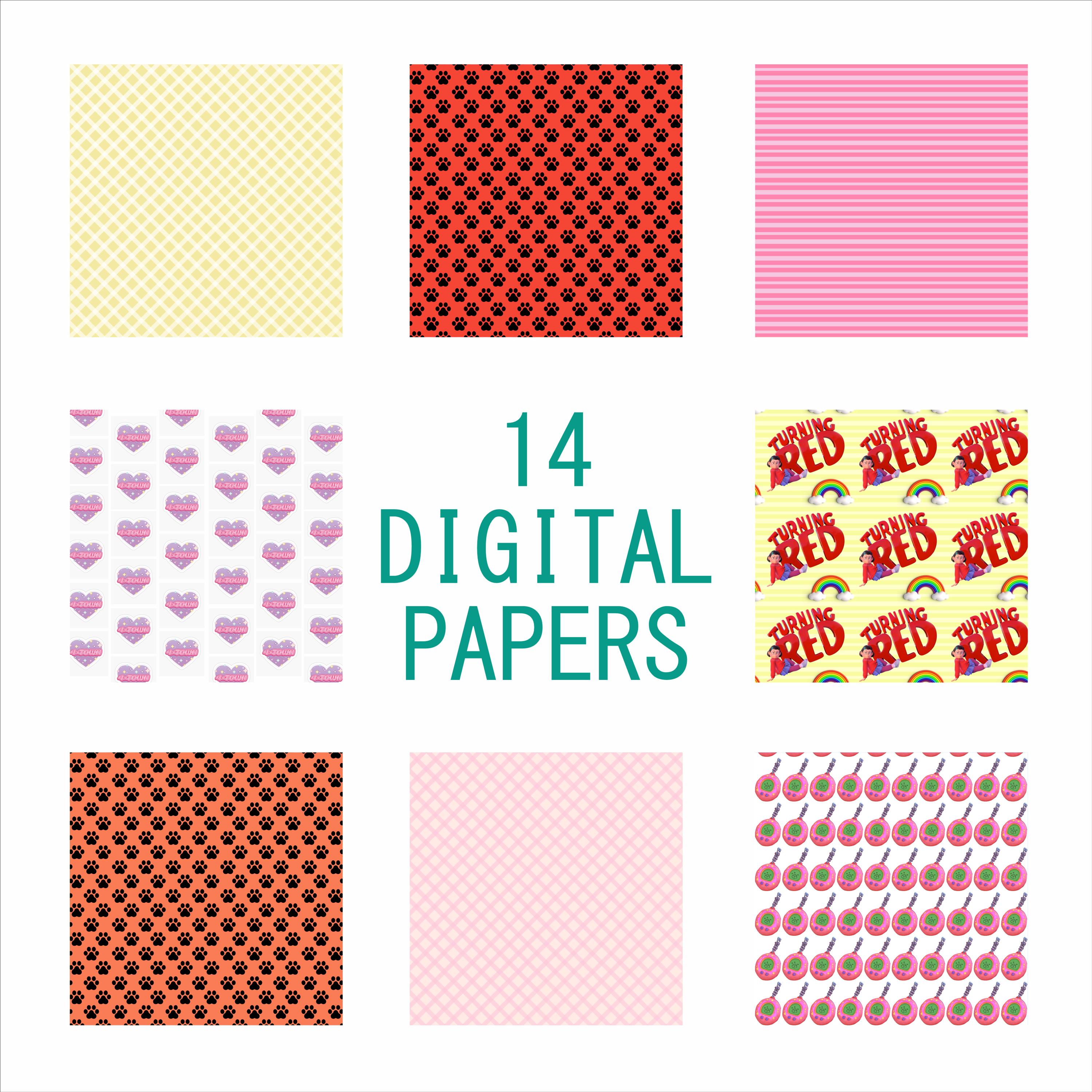 Turning Red Digital Papers: 12x12 Red Panda Patterns (JPG Files) - Etsy
