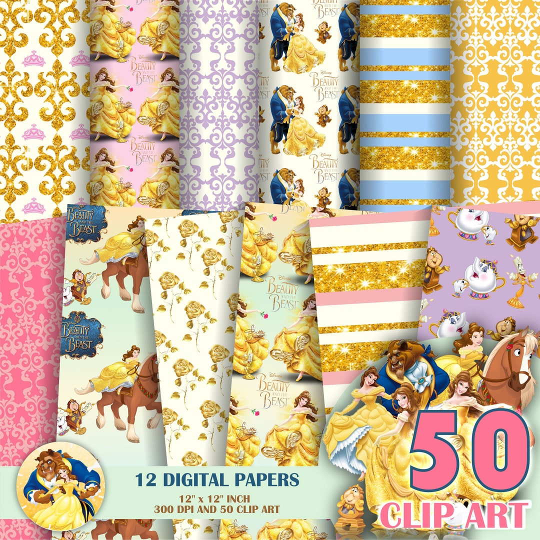 Princess Beauty Digital Papers: Invitation & Clipart (JPG Files) - Etsy