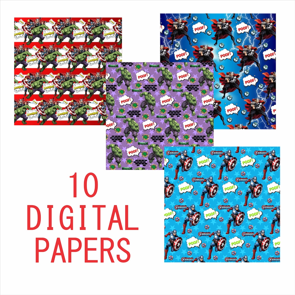 Avengers Clipart: Super Hero Digital Paper Pack (JPG) - Etsy