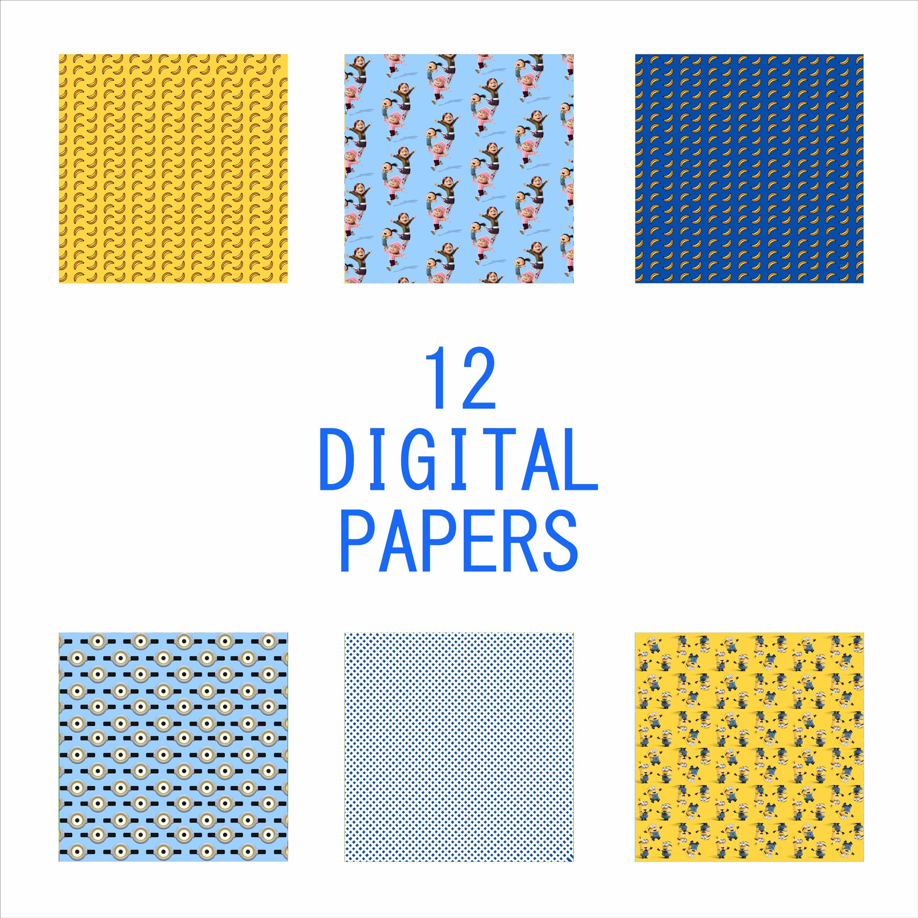 Minions Digital Paper & Clipart: Party Scrapbooking (digital Download ...