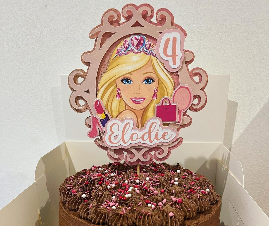 Barbie Themed Personalised Cake Topper - Etsy