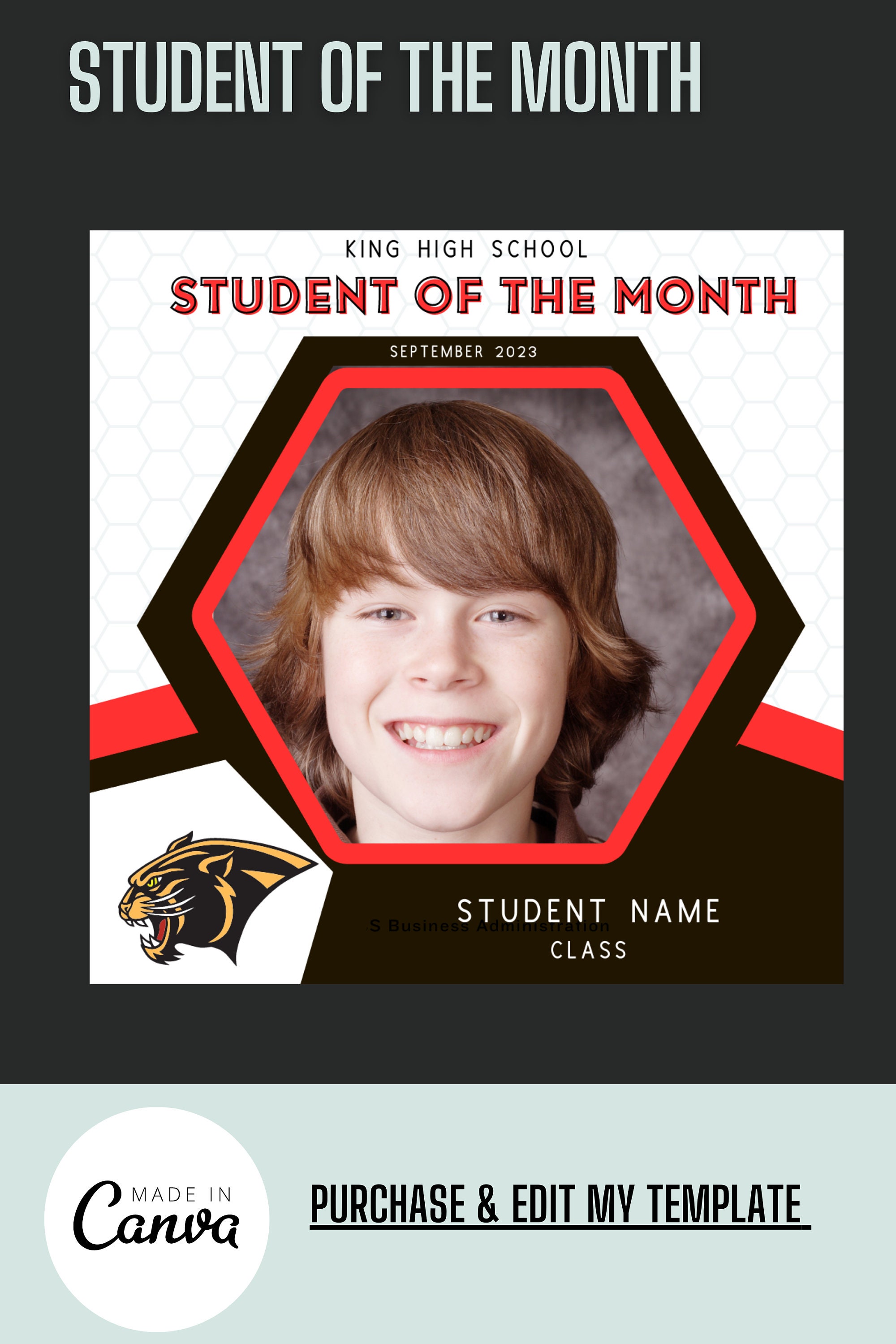 Student of the Month Template - Hexagon - Etsy