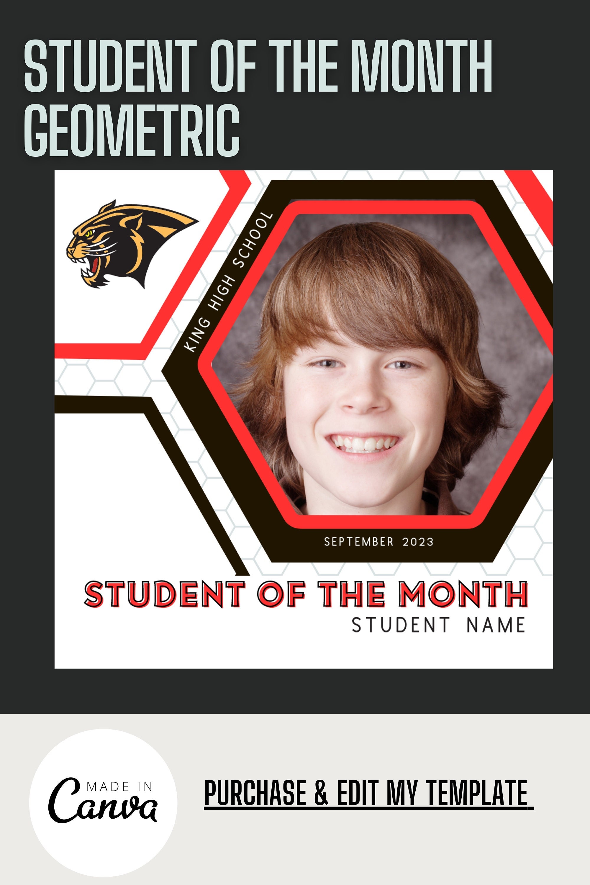 Student of the Month Template - Hexagon - Etsy