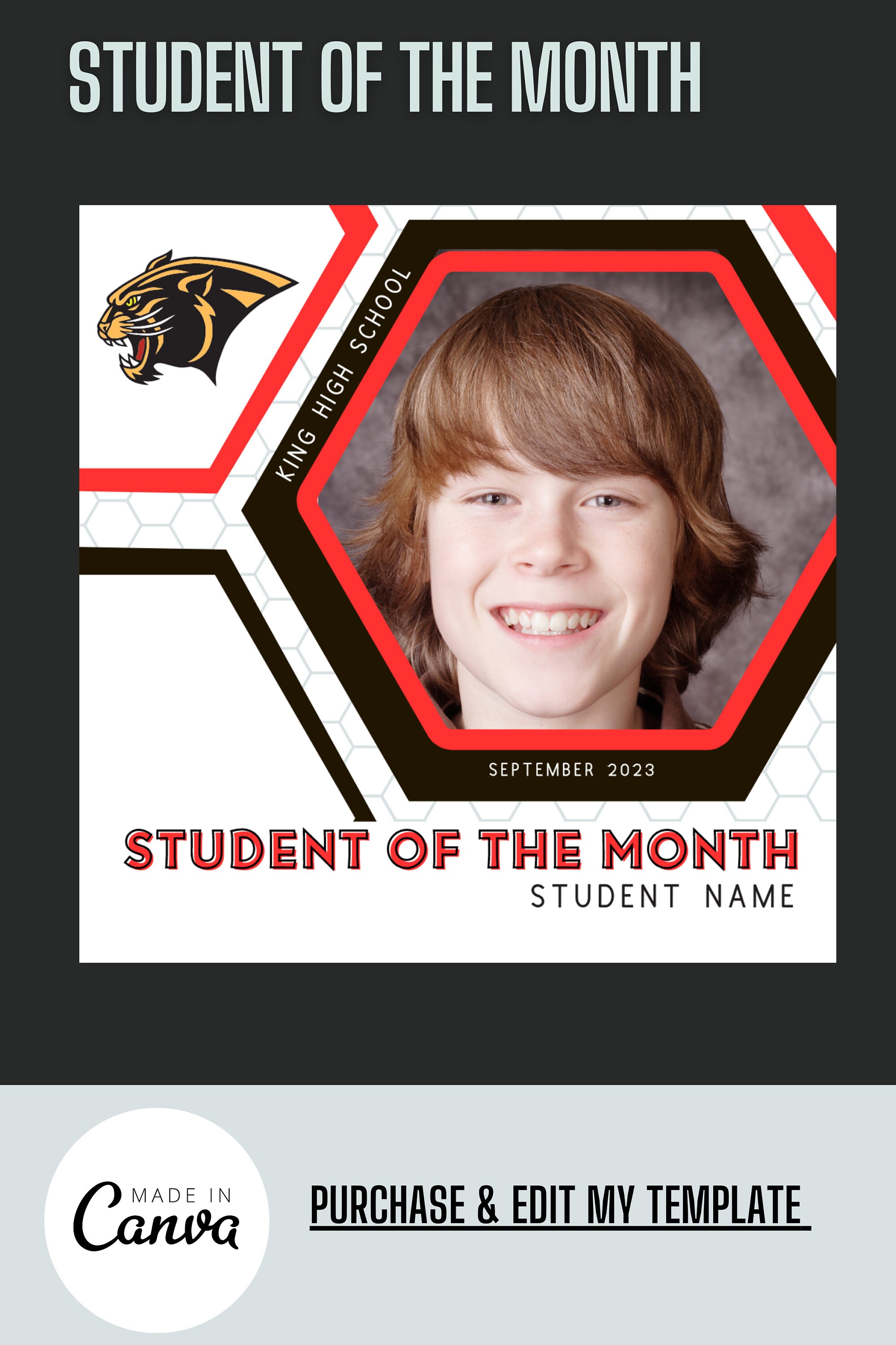 Student of the Month Template - Hexagon - Etsy