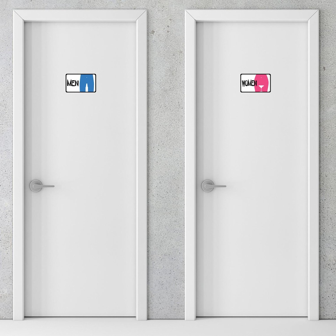 Funny Bathroom Decor Beer and Cocktail Men and Women Restroom Signs Set ...