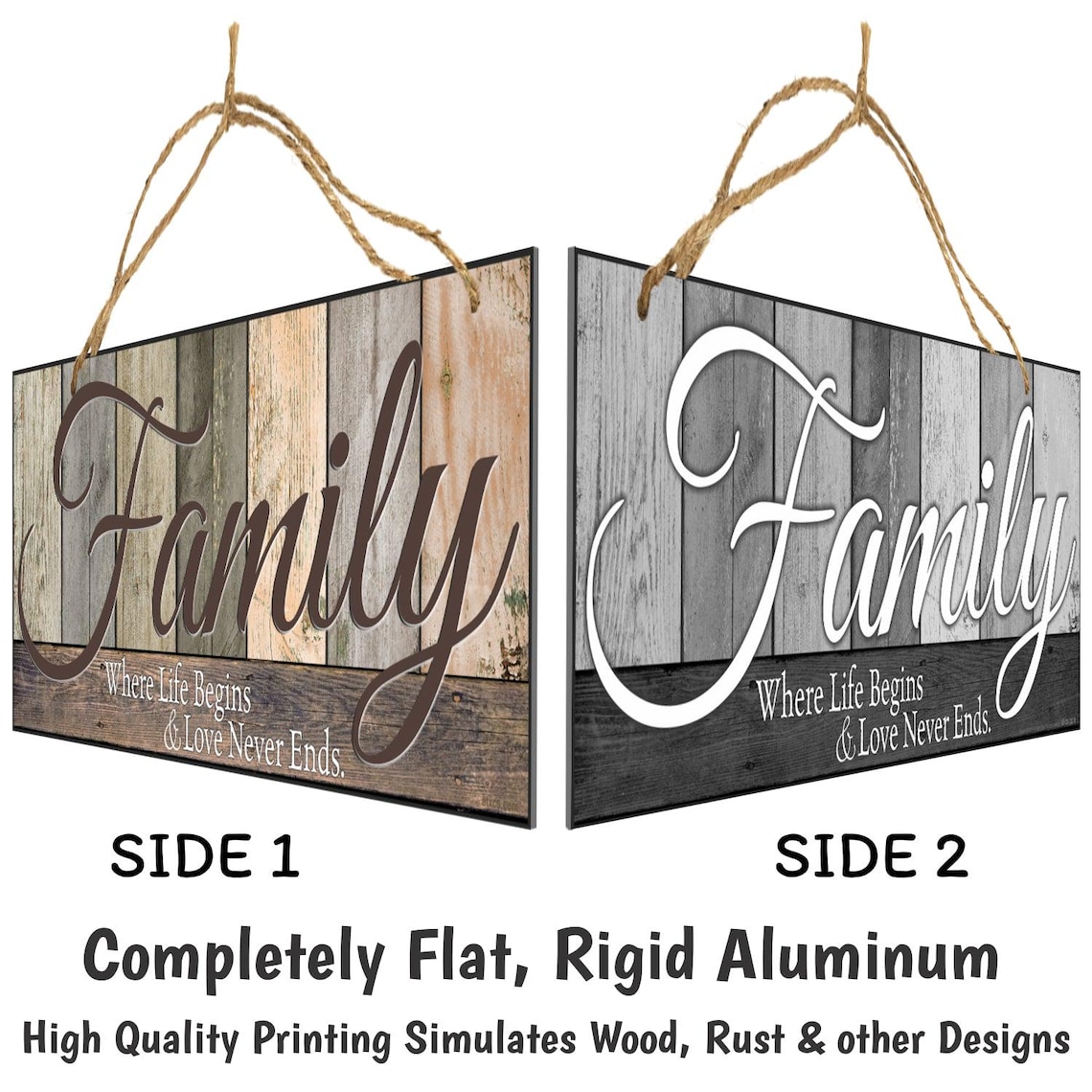 Double Sided Family Sign for Home Decor - Family Where Life Begins ...