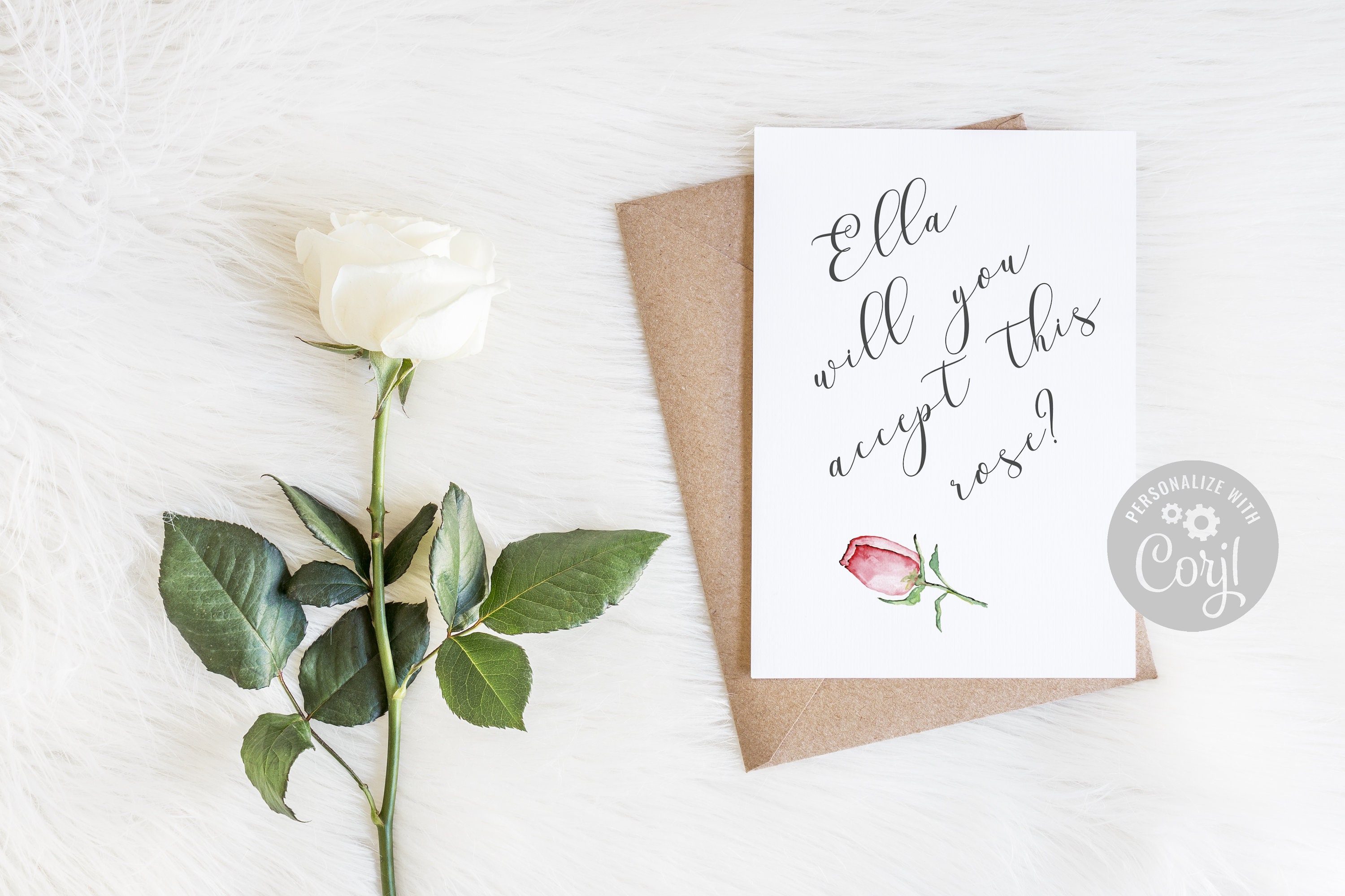 Will You Accept This Rose Editable Card Instant Download Corjl Template ...