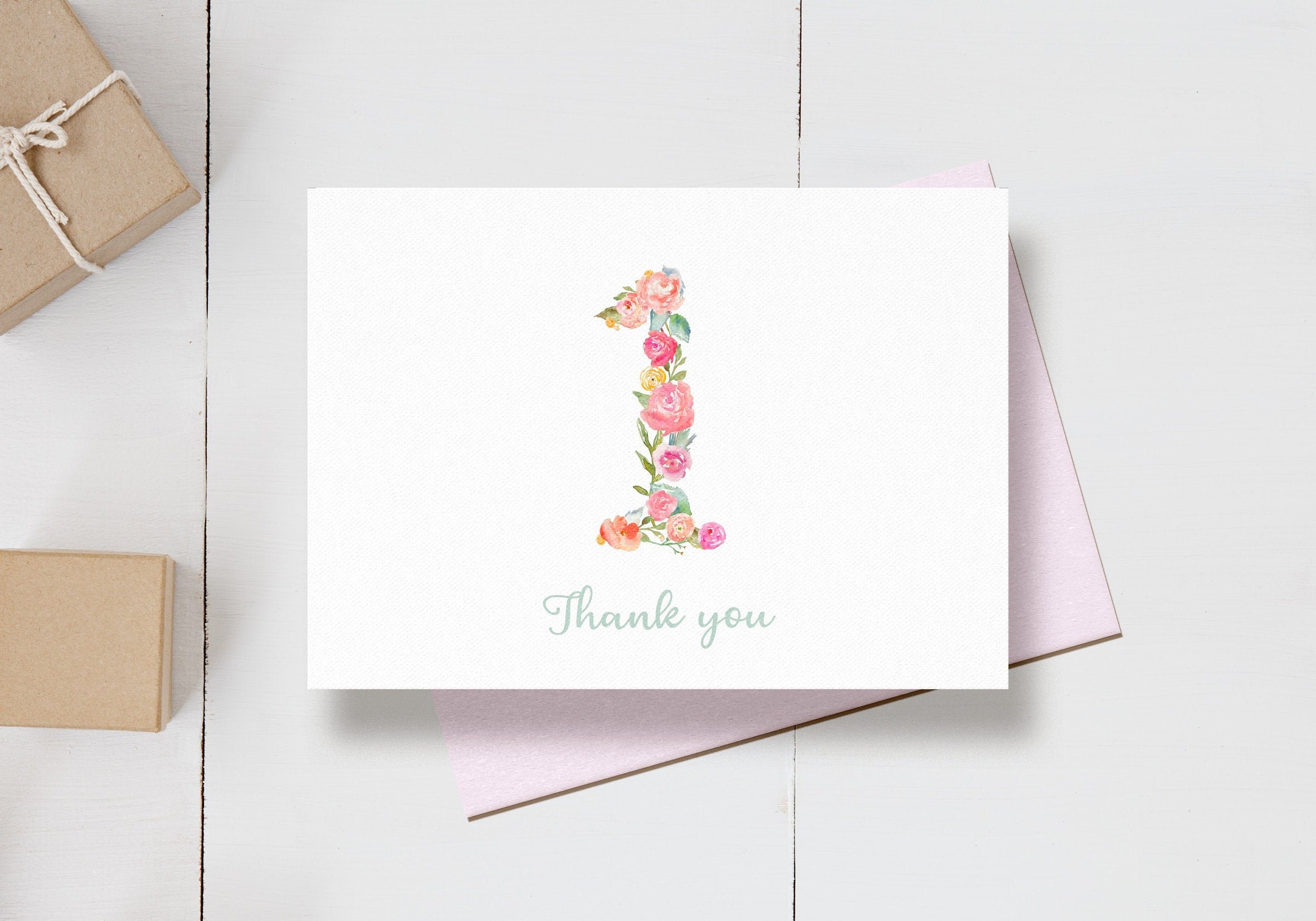First Birthday Thank You Note 5x7 1st Bday Thank You Card - Etsy UK