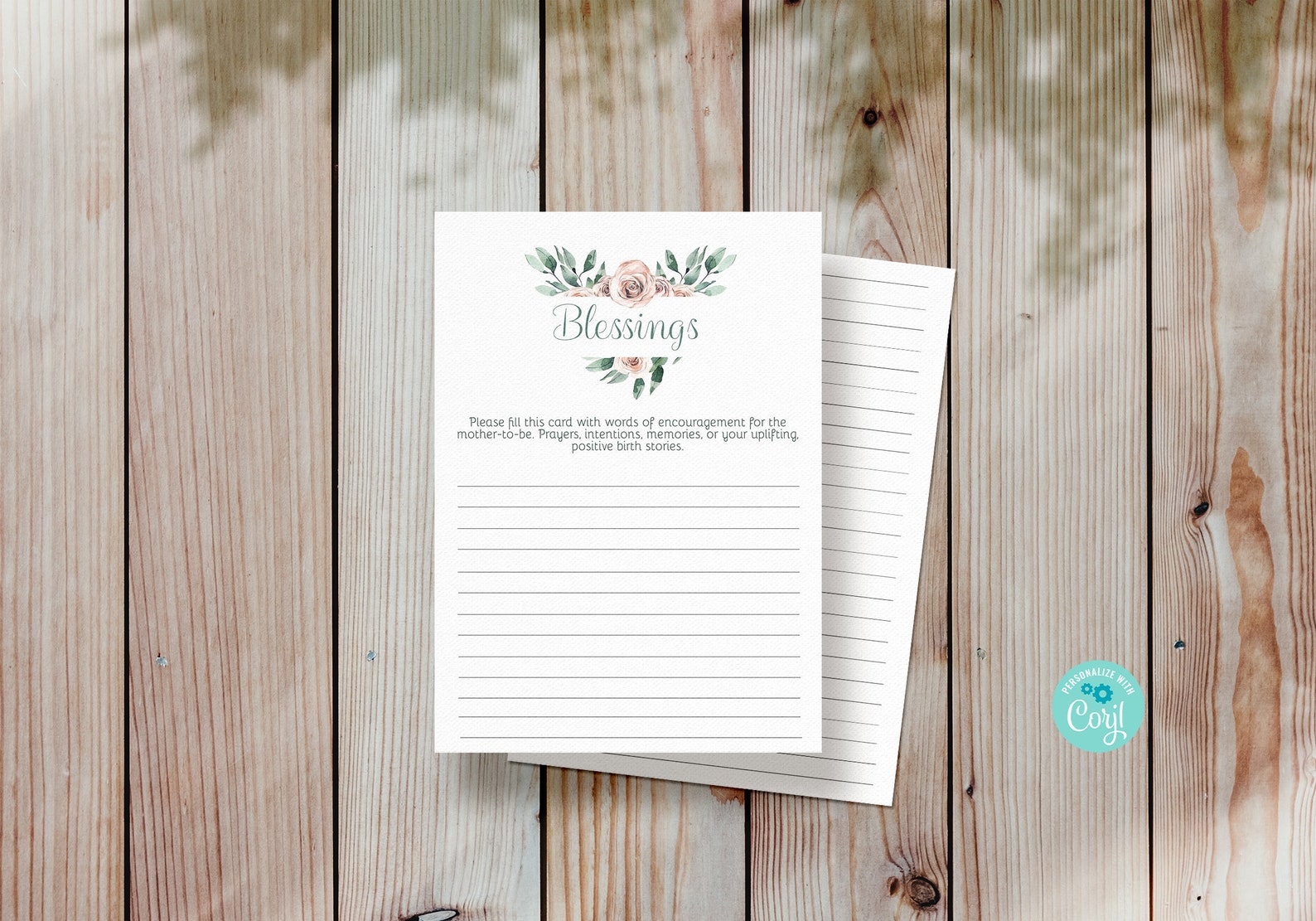 Mother's Blessing Cards, Blessing Notes, Blessingway, Watercolor Roses ...