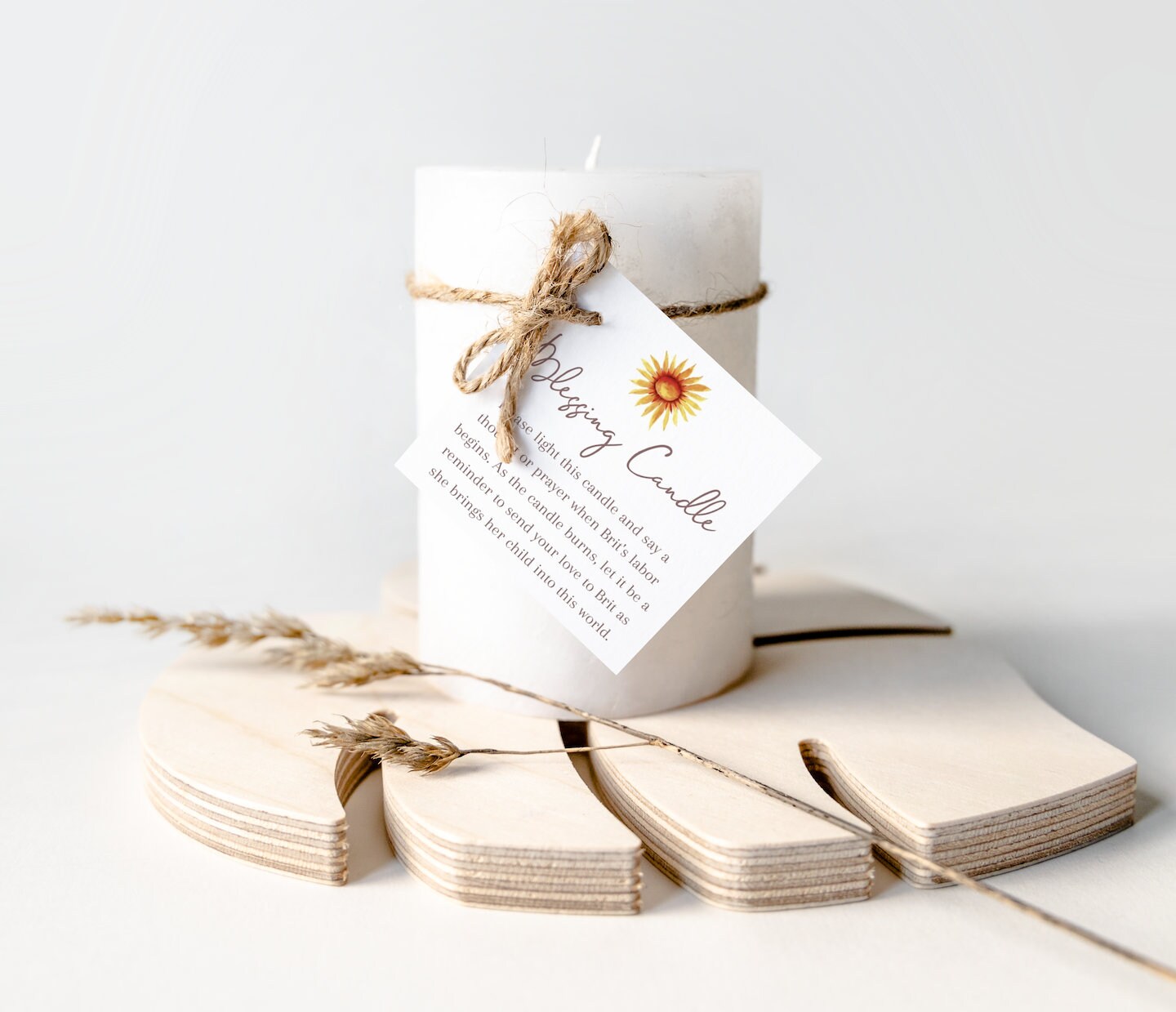 Blessing Candle Tag, Favor Tag, Printable Mother Blessing Favor BW02 - Etsy