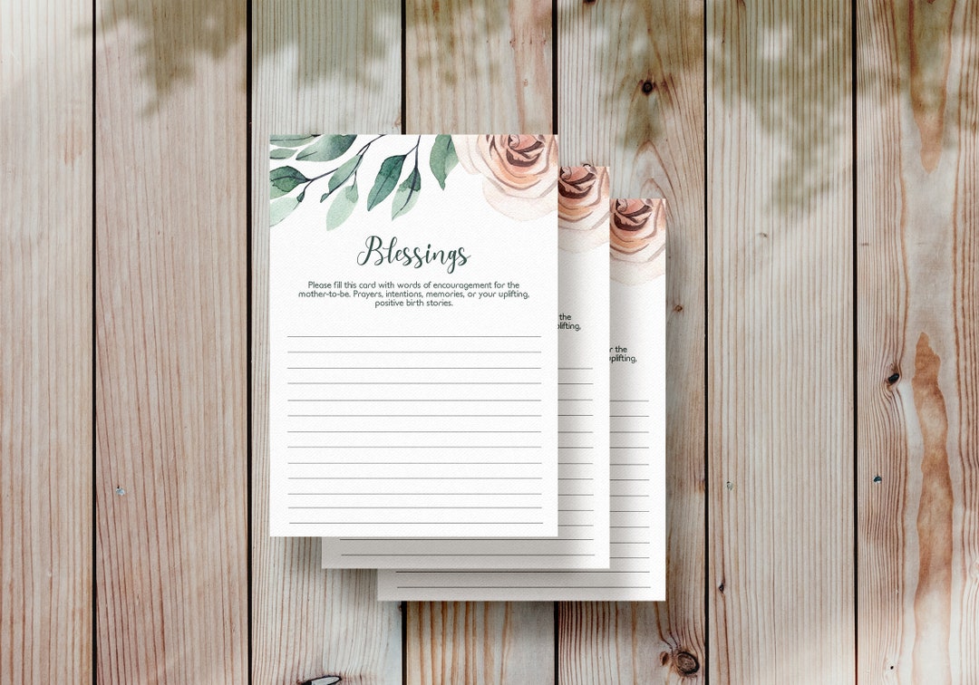 Mother's Blessing Cards, Blessing Notes, Blessingway, Roses and Green ...