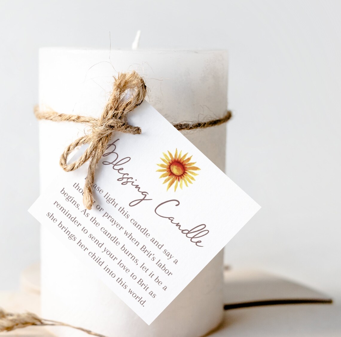 Blessing Candle Tag, Favor Tag, Printable Mother Blessing Favor BW02 - Etsy
