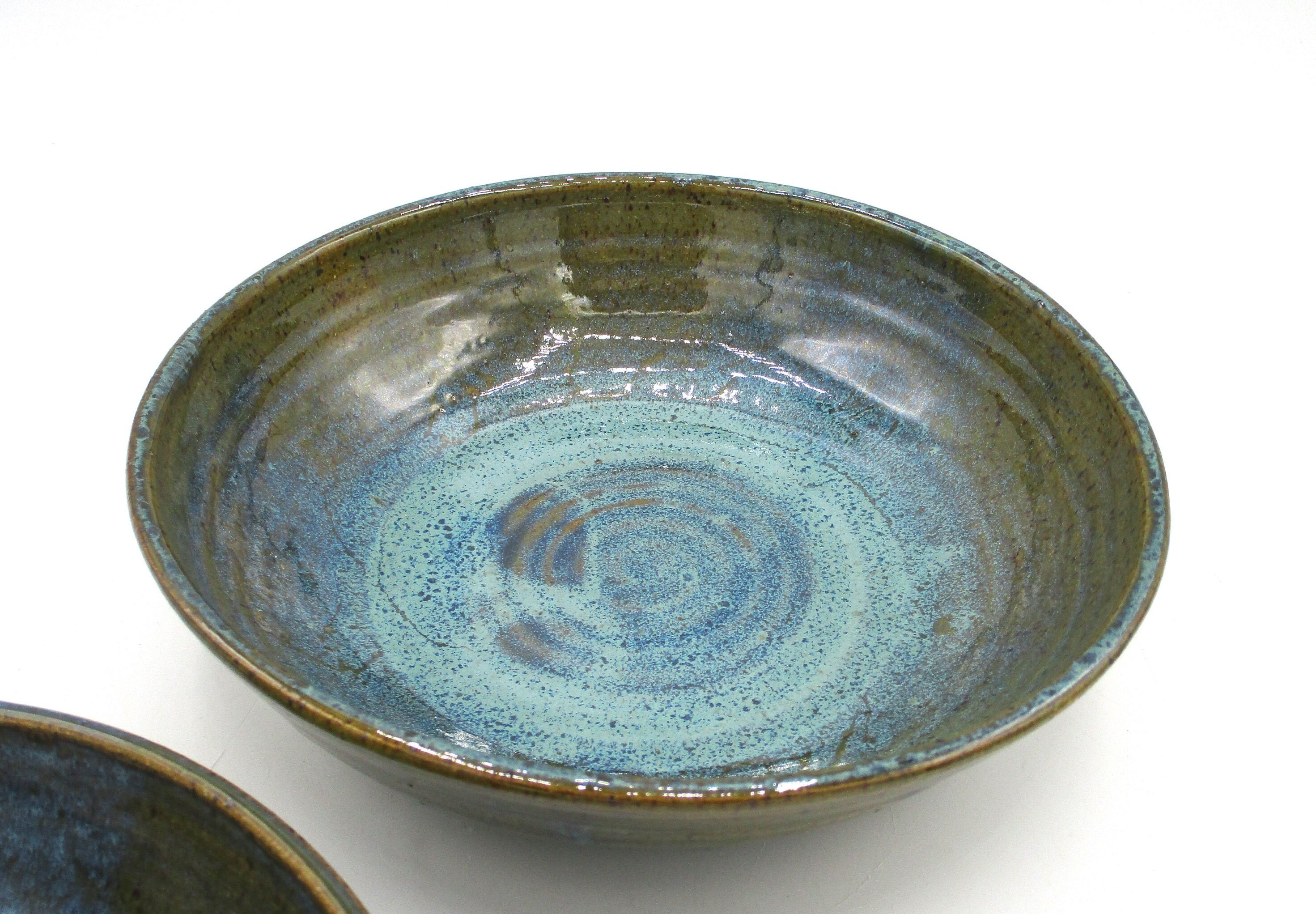 Set of Two Blue & Green Pasta Bowls - Etsy