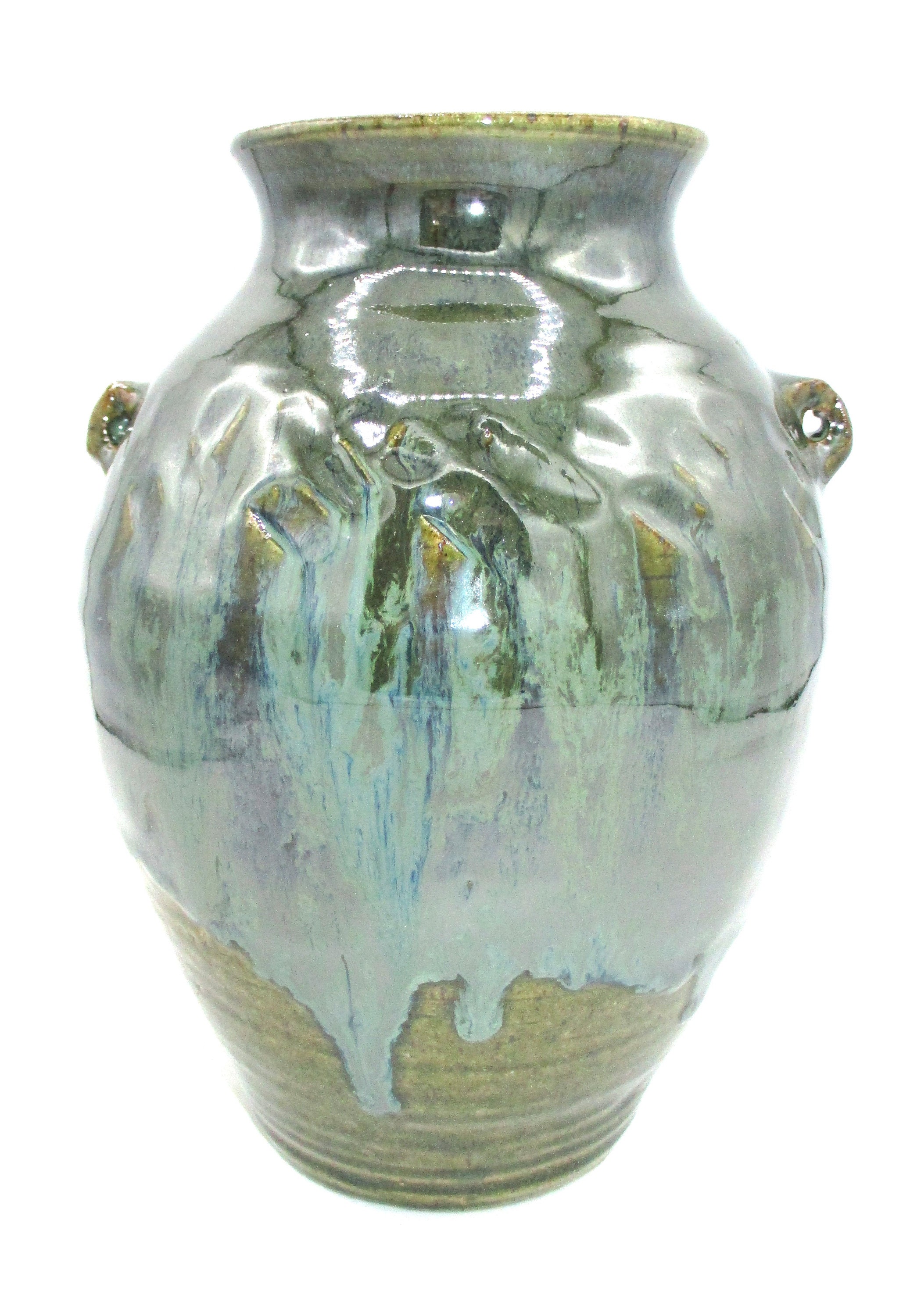 Green Vase With Loop Handles - Etsy