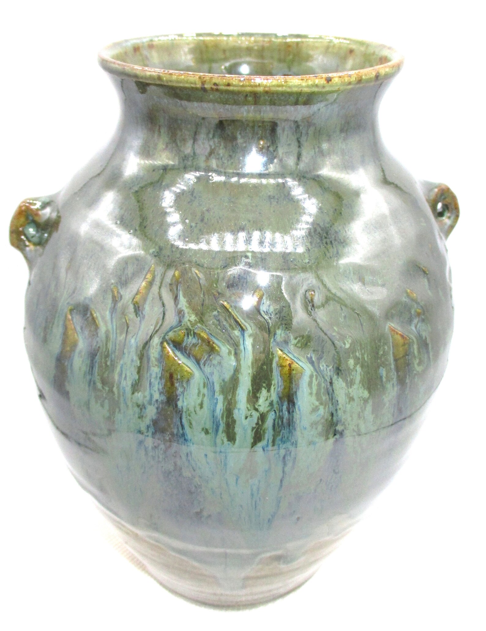 Green Vase With Loop Handles - Etsy