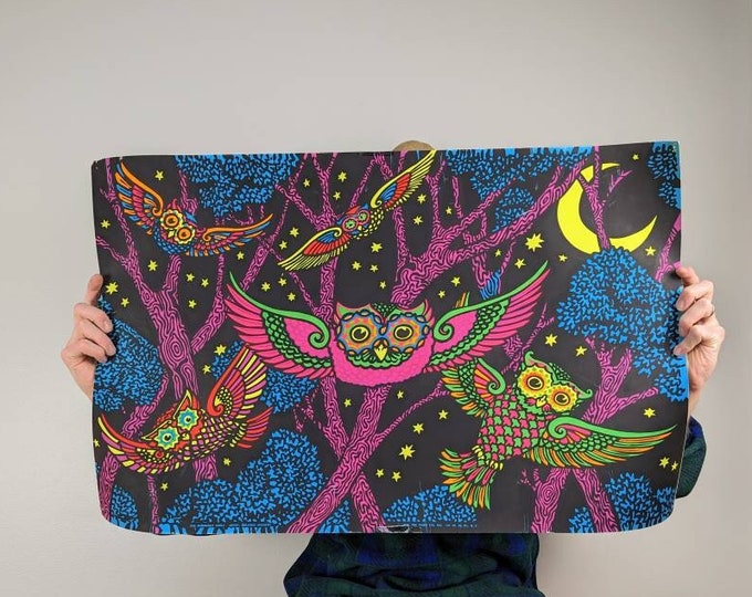 Vintage Mid Century Rare Authentic Midnight Owls Third Eye Blacklight ...