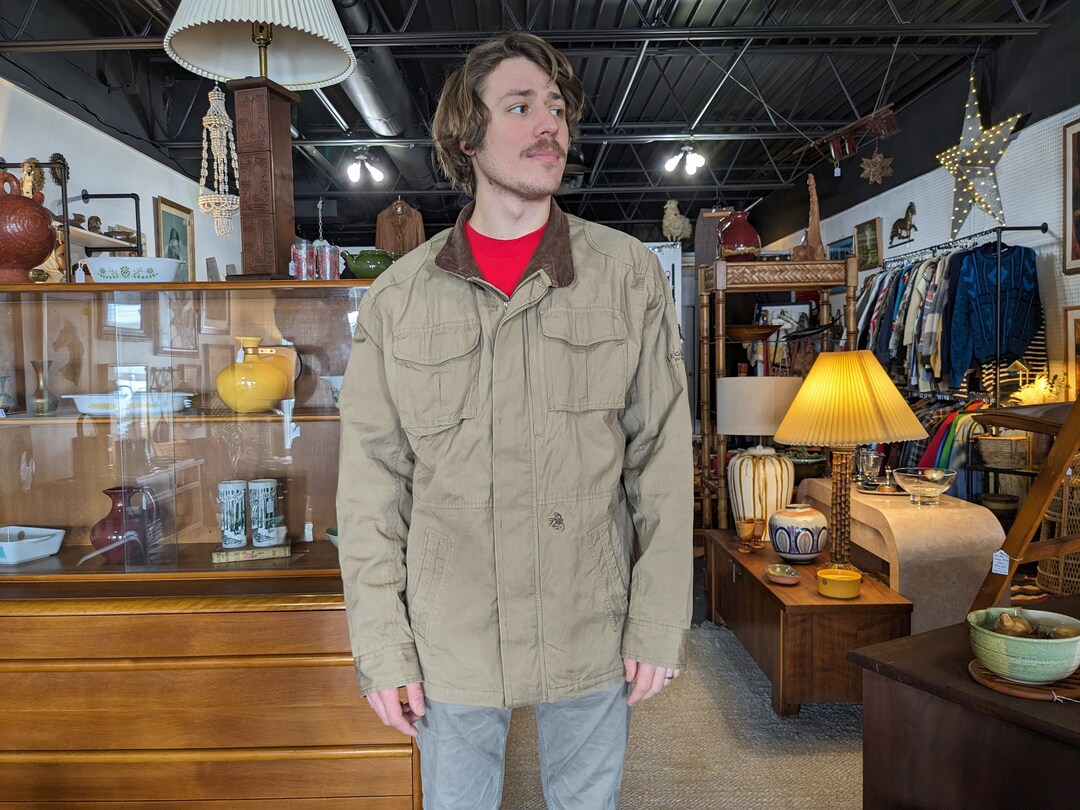 Vintage Legendary Whitetails Tan Hunting Jacket With Courdoroy Collar ...