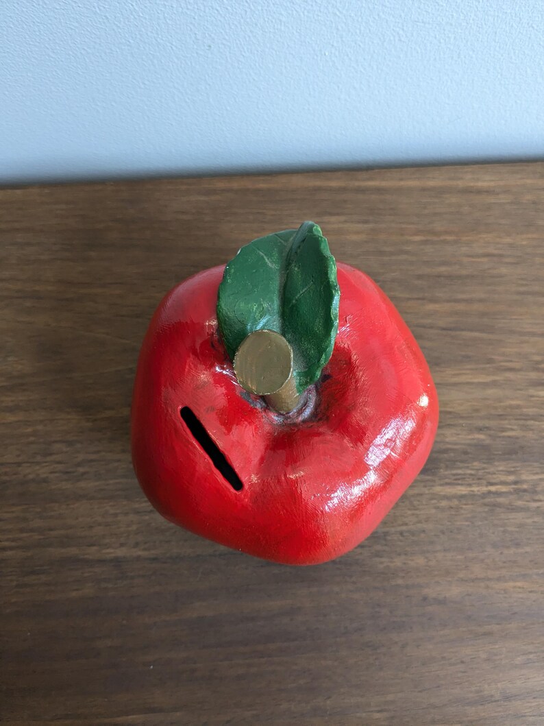 Vintage Red Cast Iron Apple Bank, Americana Decor - Etsy
