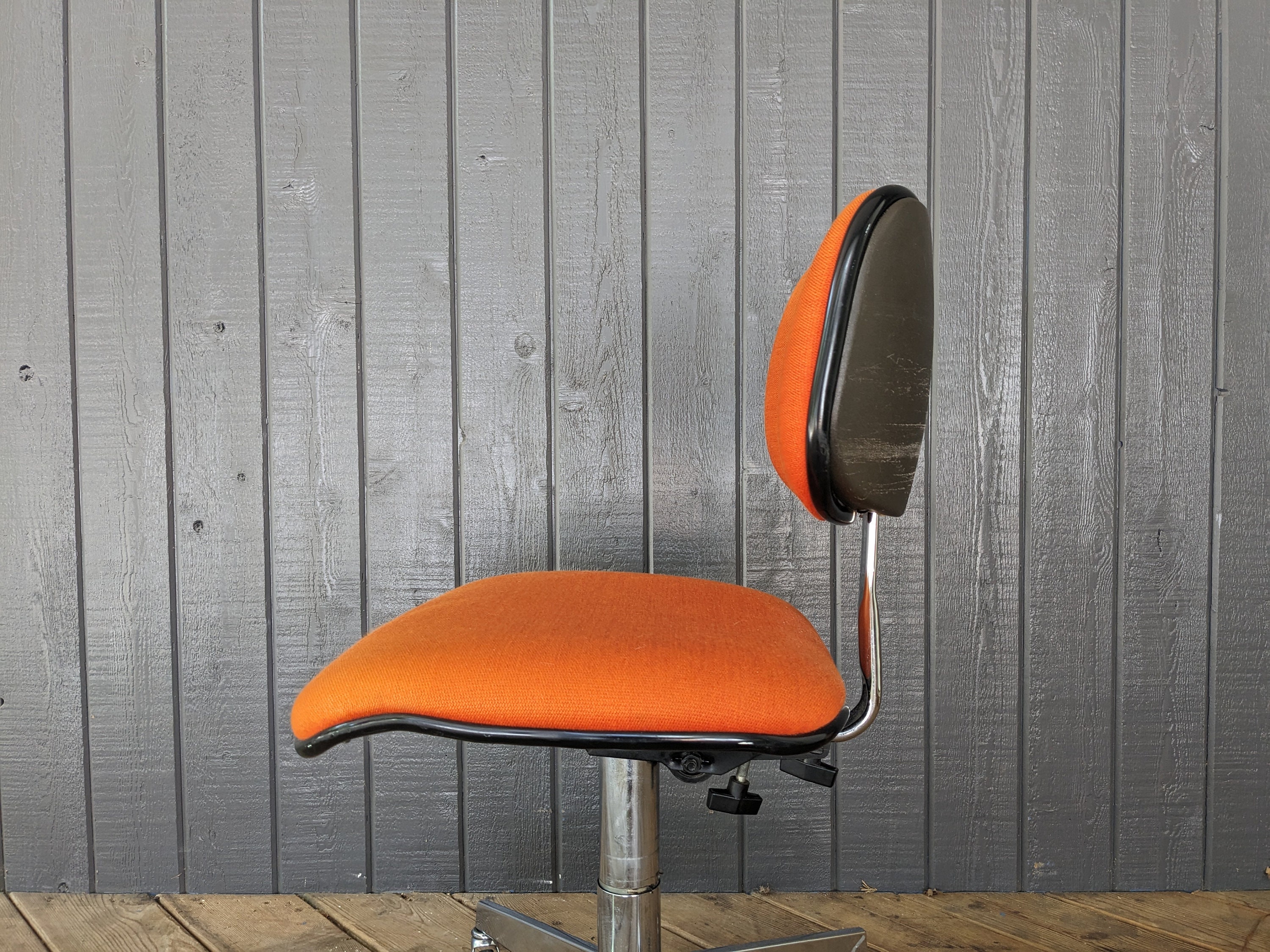 Vintage Steelcase Orange Rolling and Swiveling Office Chair / Shipping ...