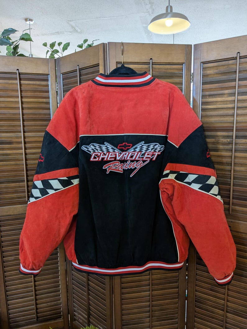 Vintage Chevy Nascar Suede Bomber Jacket, Red & Black (men's XL) - Etsy