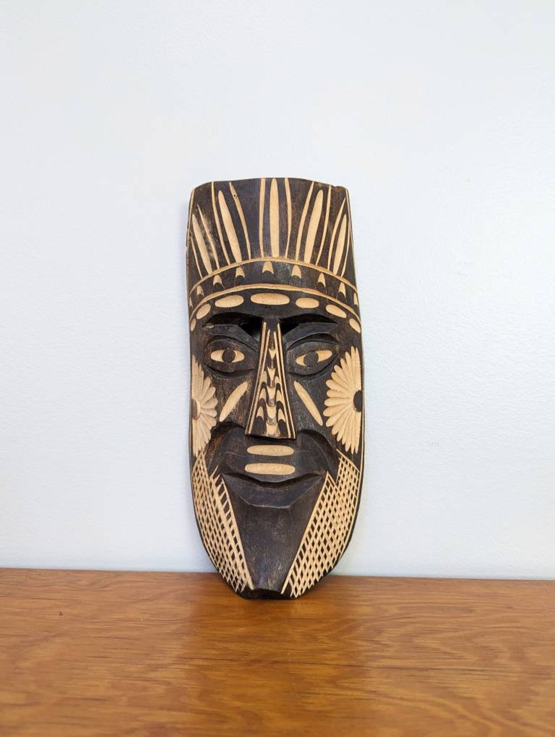 Vintage Hand Carved African Wood Wall Mask / Folk Art / Tribal / Wall ...