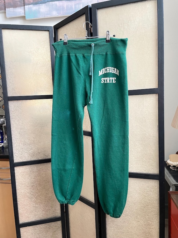 Vintage Champion Michigan State Green Sweatpants / Ma… - Gem