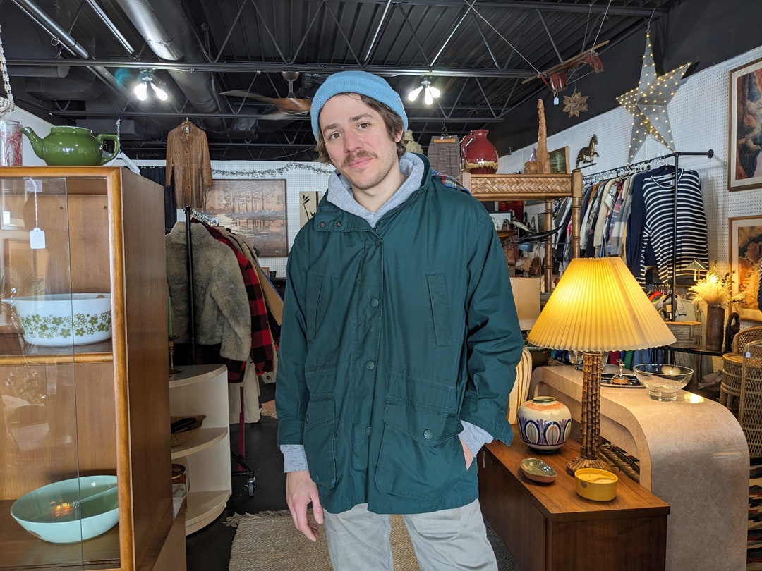 Vintage Eddie Bauer Green Parka Jacket With Plaid Lining / Unisex ...