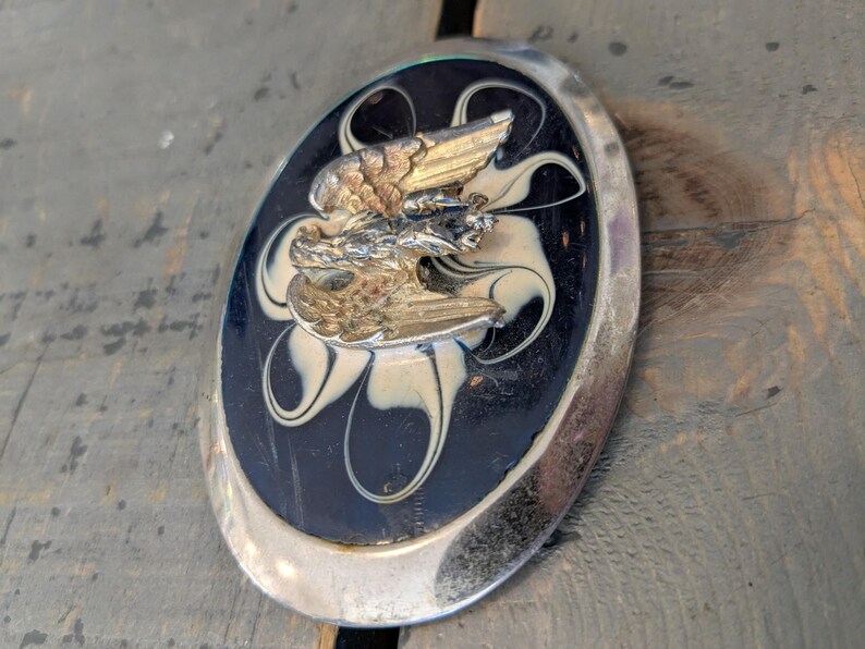 Vintage American Bald Eagle Belt Buckle / Patriotic Western / Silver ...