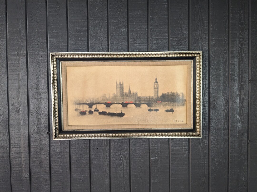 Vintage Mid Century Anthony Klitz London Westminster Bridge Print in ...