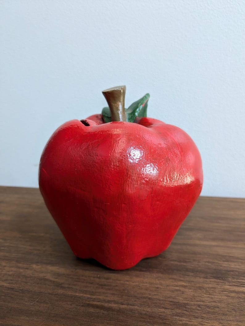 Vintage Red Cast Iron Apple Bank, Americana Decor - Etsy