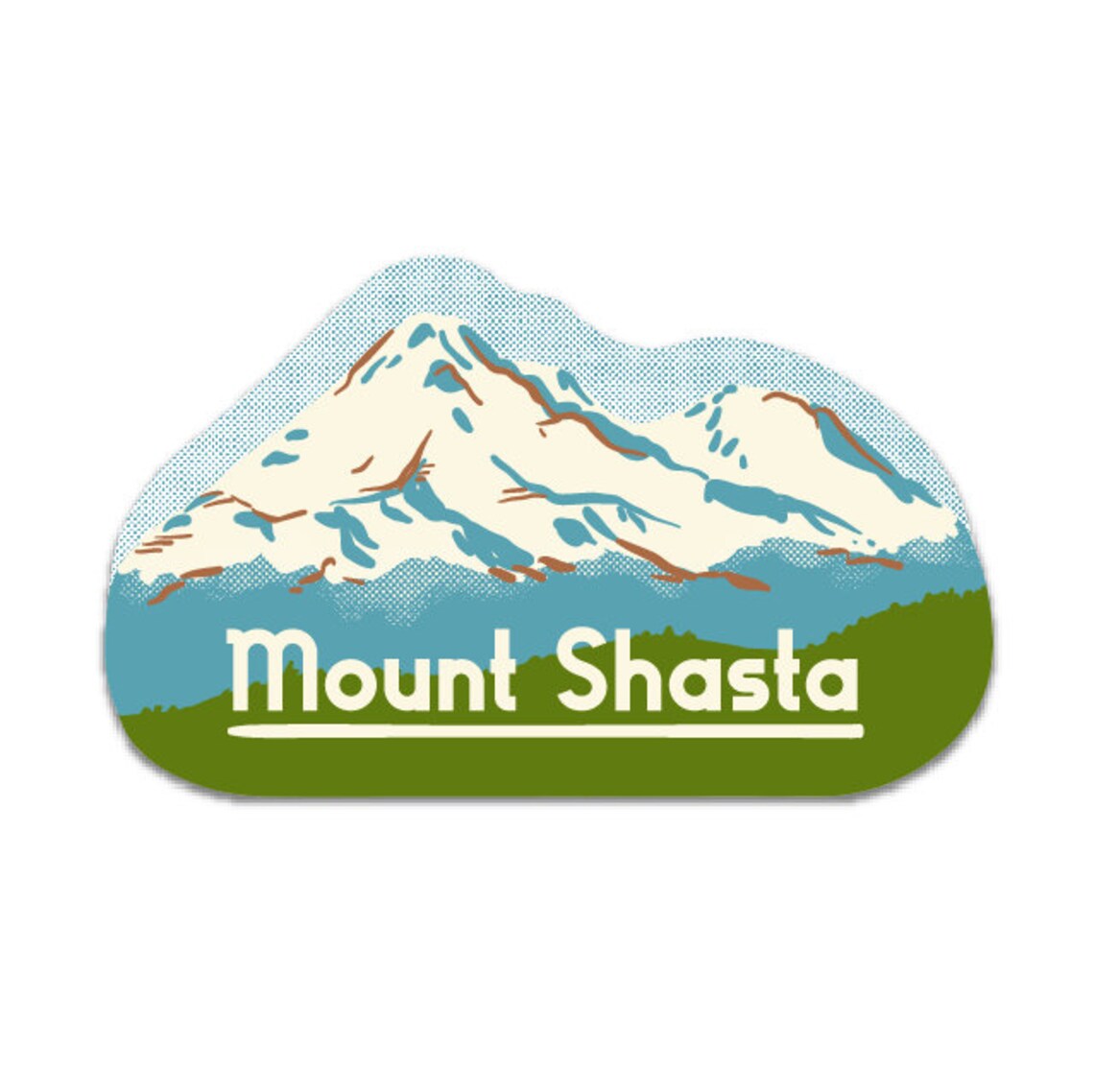 Vintage Style Sticker - Mount Shasta - Etsy