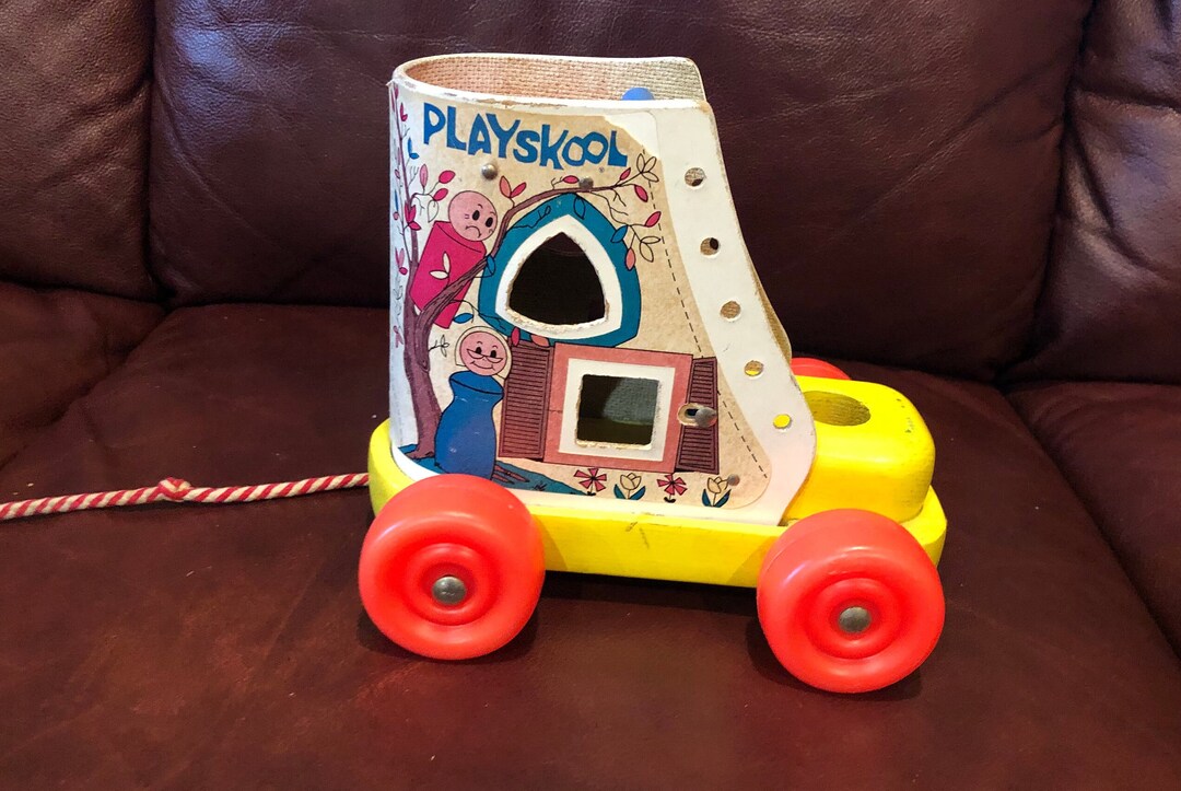 Vintage Playschool Old Lady Shoe Pull Toy - Etsy
